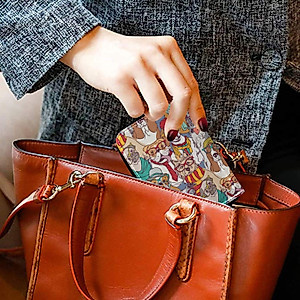 MOYYO RFID Credit Card Holder Case Fashion Hipster Cute Dog Leather Printed Zipper Card Case Wallet for Women Girls