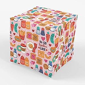 Stesha Party Anniversary Wrapping Paper, Engagement Gift Wrap - Folded 30 x 20 Inch (3 Sheets)