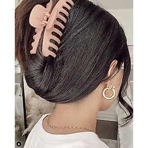 Bqmte Hair Claw Clips, 8 Pcs 4.3" Large Hair Clips for Thick & Thin Hair, 2 Styles Non-Slip Matte Big Jaw Clips, 90's Fashion Design for Women and Girls