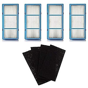Nispira True HEPA Air Filter Replacement Carbon Compatible with Holmes AER1 HAPF30AT Air Purifier - 1.2” x 10” x 4.6” (4 HEPA Filters + 4 Carbon Filters)