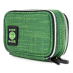 DIME BAGS Pod Padded Travel Case with Key Chain Clip | Protective Hemp Pouch with Padded Interior (7 Inch, Forest)