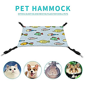 Color Fish Pet Hammock Bed Guinea Pig Cage Hammock Small Animal Hanging Bed for Ferret, Chinchilla, Puppy and Other Small Animals