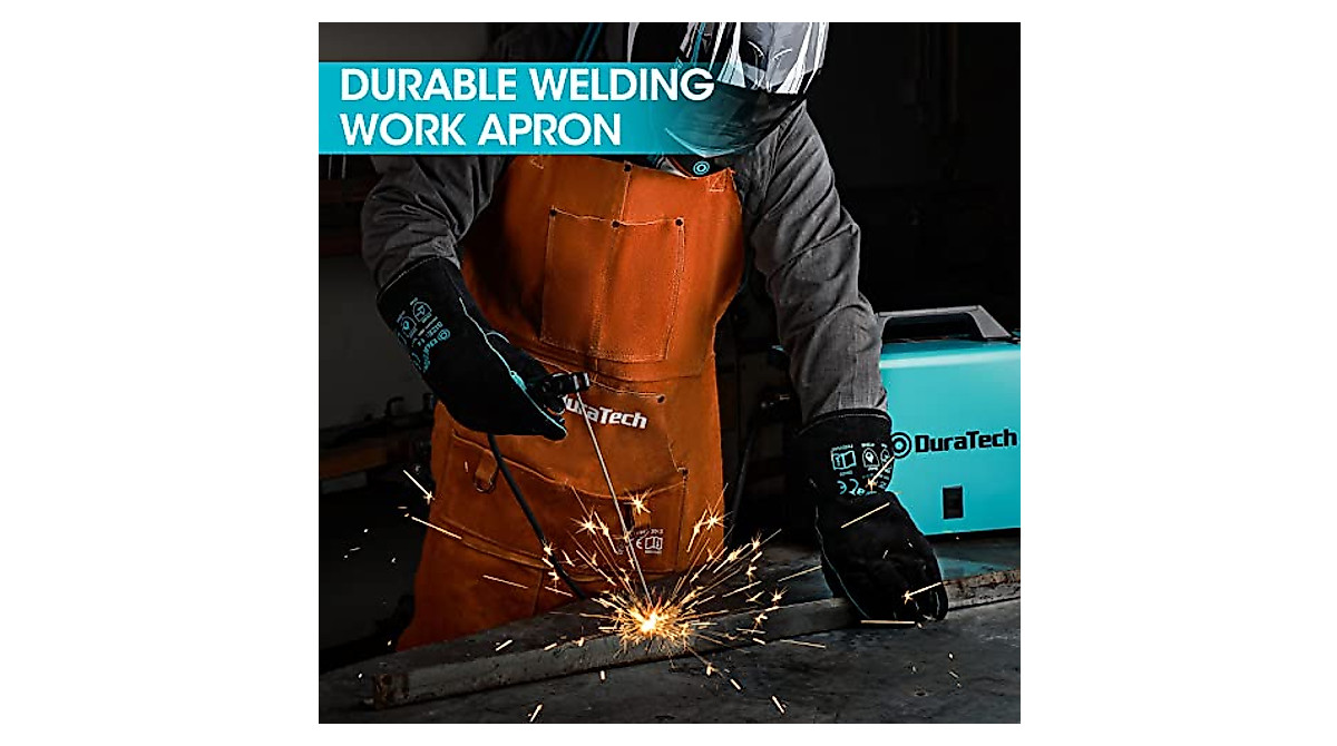 DURATECH 36" Leather Welding Apron - Heavy Duty & Flame Resistant