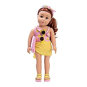 ADORA Amazon Exclusive Amazing Girls Collection, 18” Realistic Doll with Changeable Outfit and Movable Soft Body, Birthday Gift for Kids and Toddlers Ages 6+ - Sasha in Citrus Sweet