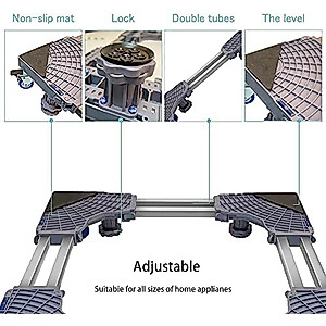 Mini Fridge Stand Universal Stand Base Adjustable Refrigerator Stand with 4 Strong Feet Washing Machine Pedestal Multi-Functional Base for Dryer, Load-Bearing up to 300 kg