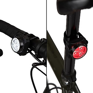 Square1 Bicycle Lights Front and Rear Rechargeable - Bright 300 Lumen Bike Lights for Night Riding - Durable, Waterproof & Multi-Use - Perfect Bike Head Light & Tail Light Set for Night Riding