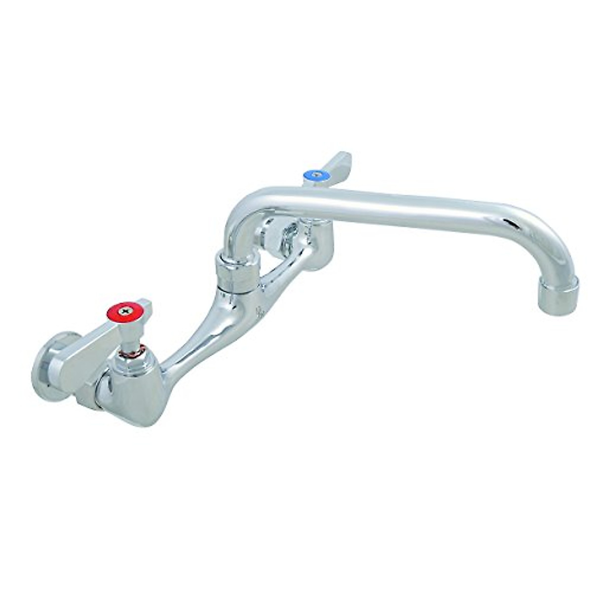 BK Resources WorkForce Standard Duty 8 inch On Center Splash Mount Faucet with 8 Inch Swing Spout