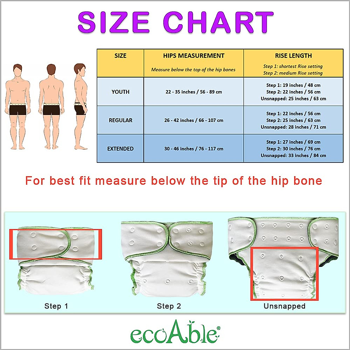 Adult Fitted Cloth Diaper: Incontinence Special Needs Washable Protective Briefs for Women and Men (1 Fitted Diaper, Small)