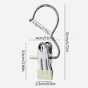 Space-Saving Clothespin Hat Pants Storage Hanging Travel Hook, Stainless Steel Boot Hangers Clips Boot Hangers for Closet, Laundry Hooks Hanging Clips Clothes Pins Socks Towel Clips (Black, 30Pcs)