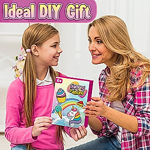 Innofans DIY Stickers for Kids - Craft Gifts for Mom, Unicorn Big Gem Diamond Painting Kit with 27 Cute Water Bottle Stickers & 3 Keychains, Kids Crafts, Unicorn Toys, Crafts for Girls Age 4-8, 8-12