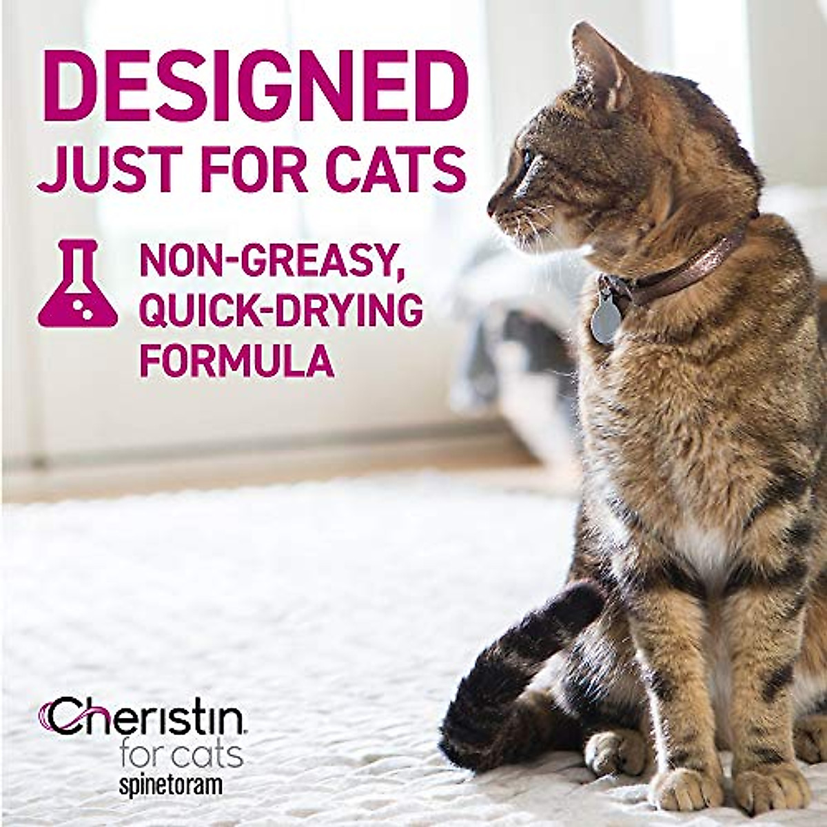 Cheristin for Cats Topical Flea Prevention – Starts Killing Fleas in 30 Minutes, 6 Dose