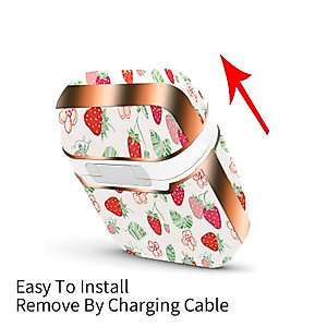 Berkin Arts Compatible with AirPods 1st Generation Case, AirPods 2nd Generation Case Ultra Slim Protetive Cover with Keychain Pop Surrealism Strawberry