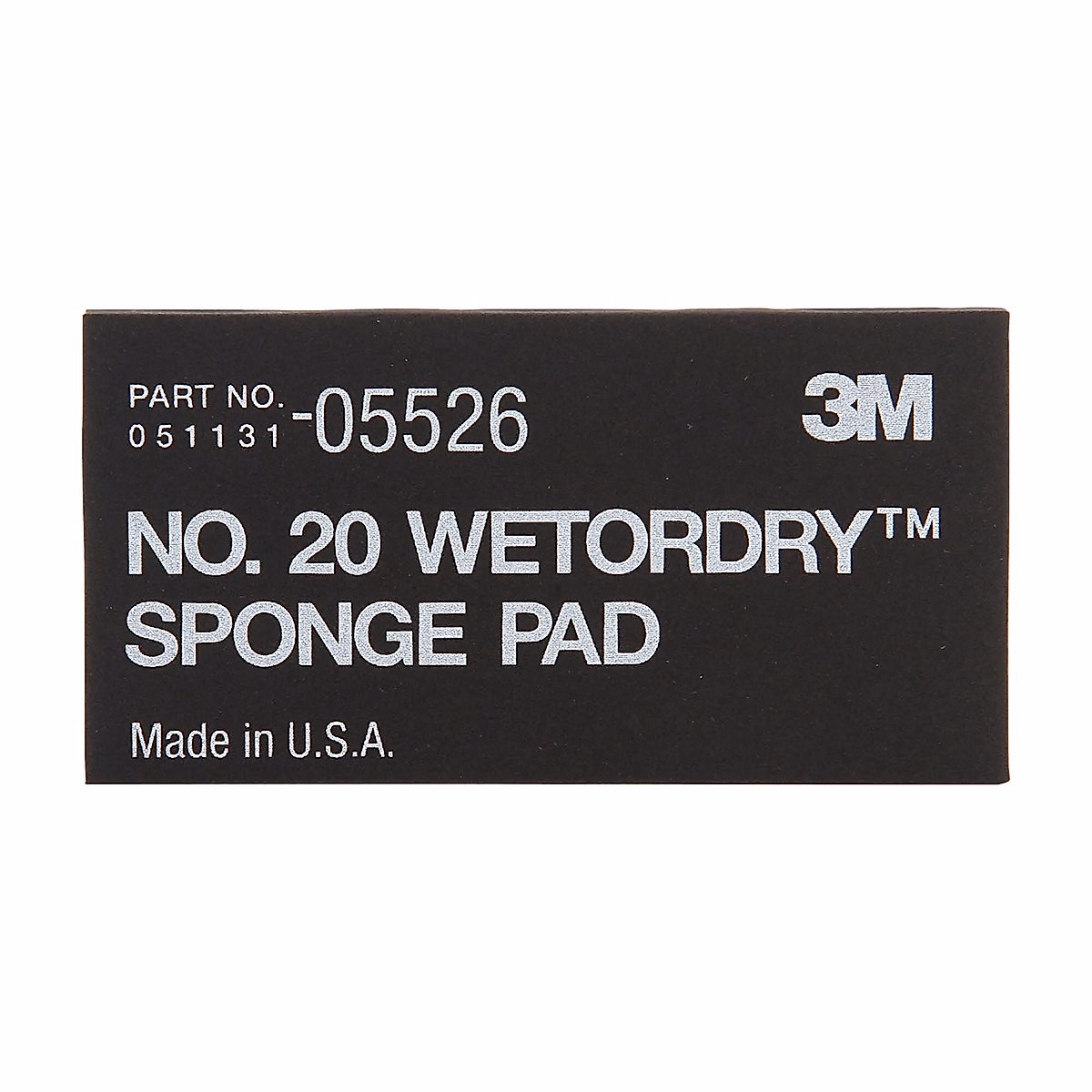 3M Wetordry Sponge Pad 20, 05526, 5 1/2 x 2-3/4 in x 3/8 in , Black