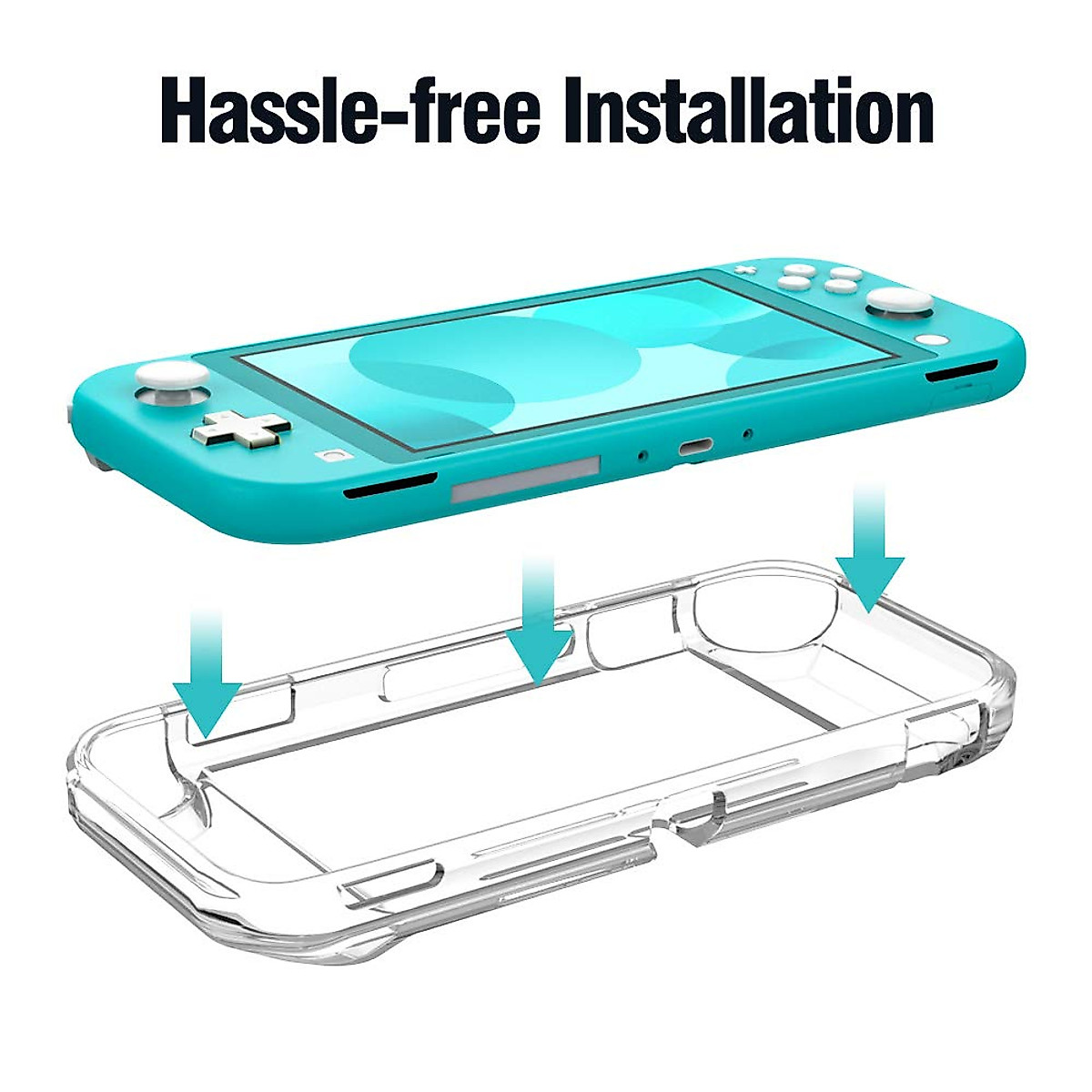 MoKo Cover Compatible with Nintendo Switch Lite, Protective Clear Grip Case TPU Shockproof Durable Frosted Shell Compatible with Nintendo Switch Lite Console - Clear