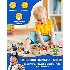 Super Wings Toys, Transformer Toys 2 Inch, Airplane Toy for Kids 3-5 Years Old, 15 Packs Transforming Jet Playset, Real Mobile Wheels, Birthday Party Supplies for Preschool Boys and Girls