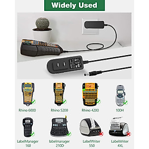 9V AC DC Adapter Charger for DYMO LabelManager 160 LM-160 LM-500TS 100 150 210D 220P 350 LM210D LM-200 LM-150 Rhino 6000 5200 4200 1738976 Handheld Label Maker Printer, JOVNO 9V 1.6A Power Supply