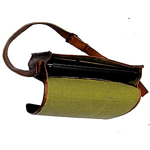 Leather Real Messenger Bag for Laptop Briefcase Satchel Men and Women Handmade Laptop Bag Satchel Bag Padded Messenger Bag (13 inch Small)