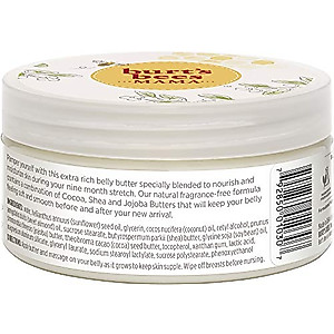 Burt's Bees Mama Bee Belly Butter, Fragrance Free Lotion, 6.5 Ounce Tub