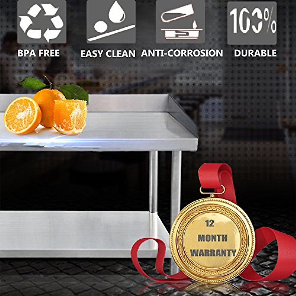 KITMA Stainless Steel Equipment Grill Stand with Undershelf for Restaurant - Heavy Duty Griddle Stand Table - 48x28 Inches…