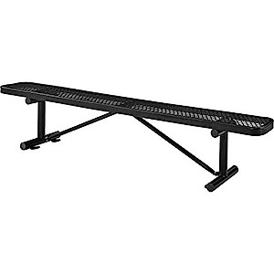 Global Industrial 96" L Expanded Metal Mesh Flat Bench, Black
