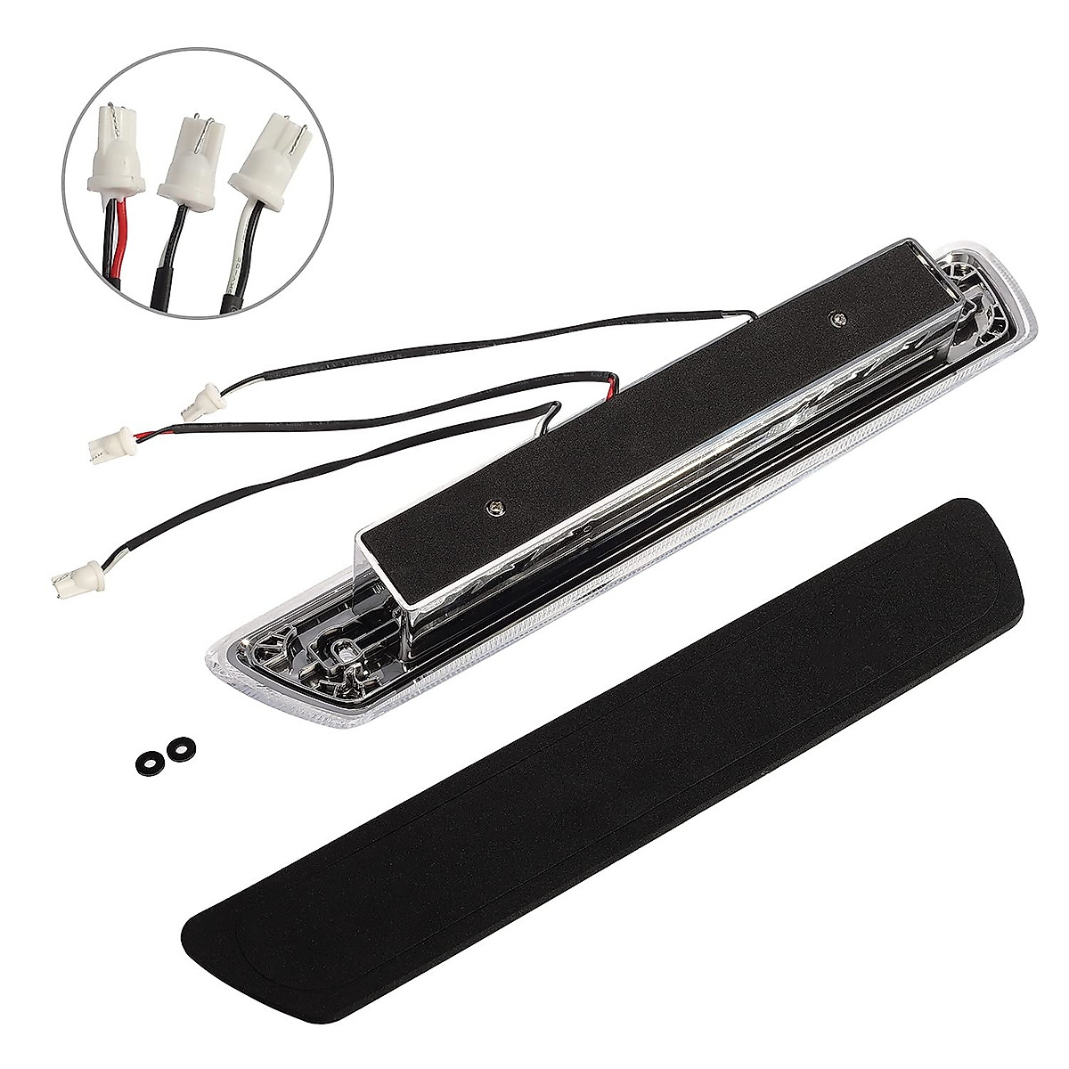 Partsam Led 3rd Brake Light Replacement for Ford F150 09-14 2009 2010 2011 2012 2013 2014 LED Third Brake Light Clear Rear Cab Roof High Center Mount Brake Stop Tail Cargo Light Lamp(Chrome Housing)