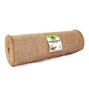 12" x 10yd NO-FRAY Burlap Roll ~ 3 - 5 Table Runners ~ Natural Long Fabric with Finished Edges. Perfect for Weddings, Placemats, Crafts. Decorate Without The Mess!