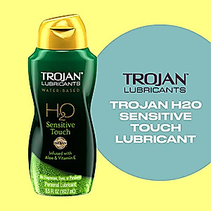 TROJAN Lubricant H2O Sensitive Touch Water-Based Lubricant, Personal Lubricant, 5.5 Fl Oz