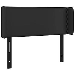 Bed Frames for Bed Room Box Spring Bed with Mattress Black Twin Faux Leather Headboard with Metal