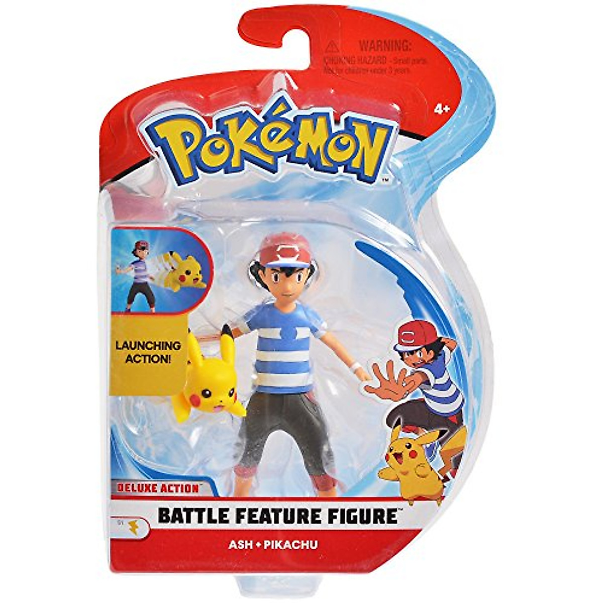 PoKéMoN Action Figure, 4.5"" Battle Action Ash & Pikachu