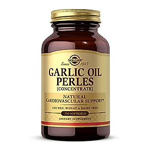 Solgar Garlic Oil Perles, 250 Softgels - Natural Cardiovascular Support - Garlic Oil Concentrate, Reduced Odor - Gluten Free, Dairy Free - 250 Servings