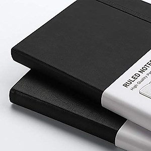 RETTACY Lined Notebook Journal - College Ruled Diary Notebook with 192 Numbered Pages,Hardcover,100gsm Thick Paper 5.75'' × 8.38''