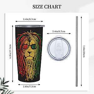 ayvcxui Jamaican Rasta Reggae Judah Lion Stainless Steel Insulated Tumbler 20 Oz Water Bottle Coffee Mug Coffee Mug With Lid Straw