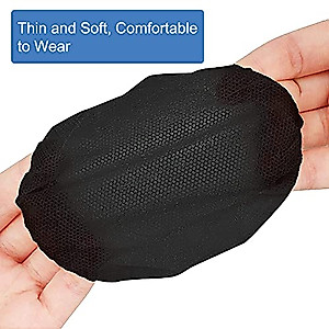 Tvoip 100Pcs Black Non-Woven Sanitary Headphone Ear Cover, Disposable Super Stretch Covers Washable, for Most On Ear Headphones Earpads (6.5 cm/ 2.6 Inch)