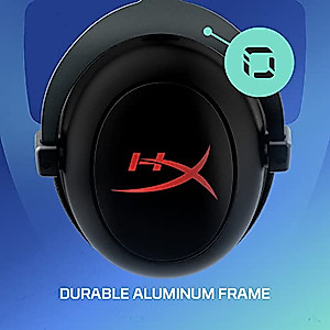 HyperX Cloud II Core Wireless - Gaming Headset for PC, DTS Headphone:X Spatial Audio, Memory Foam Ear Pads, Black