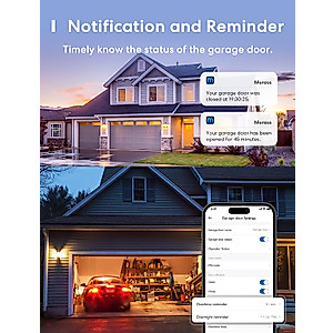 meross Smart Garage Door Opener Remote, APP Control, Compatible with Alexa and SmartThings, Multiple Notification Modes, No Hub Needed