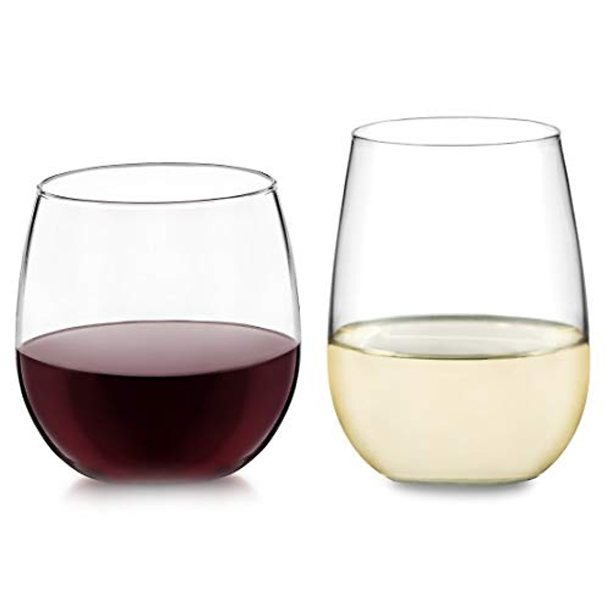 Libbey Stemless 12-Piece Wine Glass Party Set for Red and White Wines