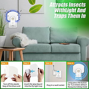 Flyxiregg Indoor Plug-in Fly Trap Refill Pack of Glue Cards for Insect Catcher, Indoor Fly Trap, Fruit Fly Traps for Indoors, Bug Killer, Mosquito Killer (Pack of 10)