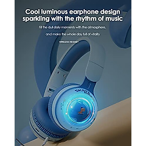 Xmenha Kids Wireless Headphones with Microphone for School - Boy Girls Noise Cancelling Ear Protection Bluetooth Headphones Foldable Children Volume Limiting for iPad Kindle Airplane Travel Tablet