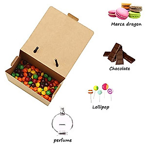 20 Pcs Brown Gift Boxes,5.12x2.75x3.54 Inches,Small Gable Gift Boxes,Portable Handle Kraft Paper Gift Box with Hemp rope for Kids' Birthday Party,Wedding,Baby Shower,Small Cakes Cookie