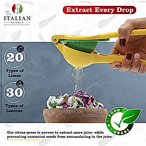 Metal 2-In-1 Lemon Lime Squeezer - Hand Juicer Lemon Squeezer by The Italian Kitchen