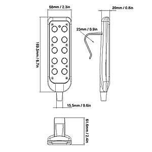 Lift Bed Remote Control, 8 Pin Button Control Hand Control Handset Remote Hook Design IP66 for Smart Home
