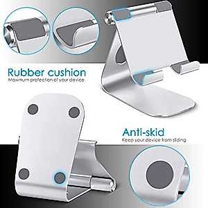 Lamicall Tablet Stand Adjustable, Tablet Holder : Desktop Holder Dock Cradle Compatible with iPad Pro 12.9,10.5, 9.7, Air Mini 2 3 4, Nexus, Accessories, Tab (4-13 inch) - Silver