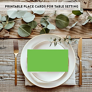 Andaz Press Table Tent Printable Place Cards, Kiwi Green 20-Pack, Seat Placement Cards Place cards Table Settings Name Cards for Baby Bridal Wedding School Graduation Food Cards Lime Green Place Cards