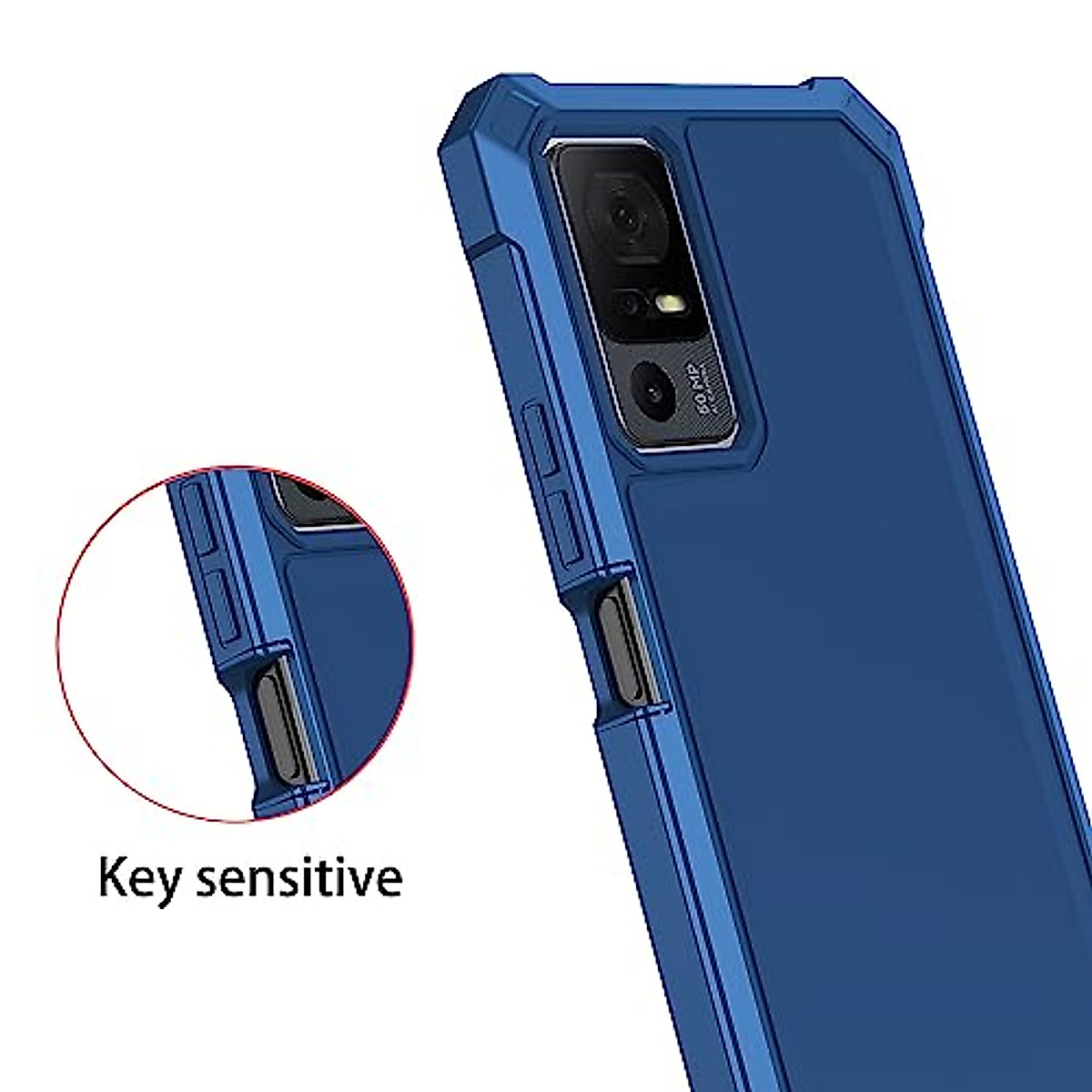 HAIJ for TCL 40 XL case, with Tempered Glass Screen Protector 360 Full-Body Soft TPU Bumper Shockproof Silicone Protective Phone Cover Case for TCL 40XL 6.75" 2023 (Blue)