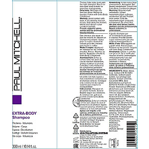 Paul Mitchell Extra-Body Shampoo, Thickens + Volumizes, For Fine Hair, 10.14 fl. oz.