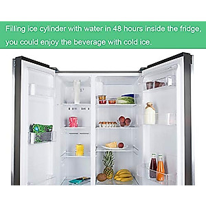 Emica Home 1 Gallon Cold Drink Glass Beverage Dispenser with Ice Infuser, Clear Bail & Trigger with Locking Clamp Drink Dispenser with Easy Flow Spigot for Outdoor, Parties and Daily Use