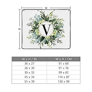 Fireplace Screen Magnetic Fireplace Cover for Living Room Washable Indoor Fireplace Draft Cover Christmas Fireplace Screens,Save Energy Stops Heat Loss,Letter V, Farmhouse Eucalyptus Wreath 51"x39"