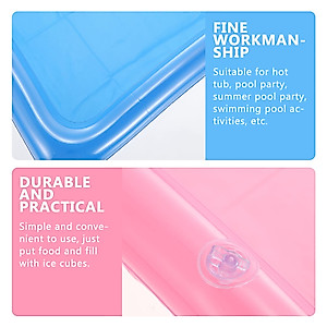 Cabilock 2pcs Water Inflatable Tray Floating Cooler Drink Cooler for Parties Inflatable Salad Bar Buffet Ice Cooler Pool Party Decor Water Party Decoration Small Cold Cuts PVC Banquet