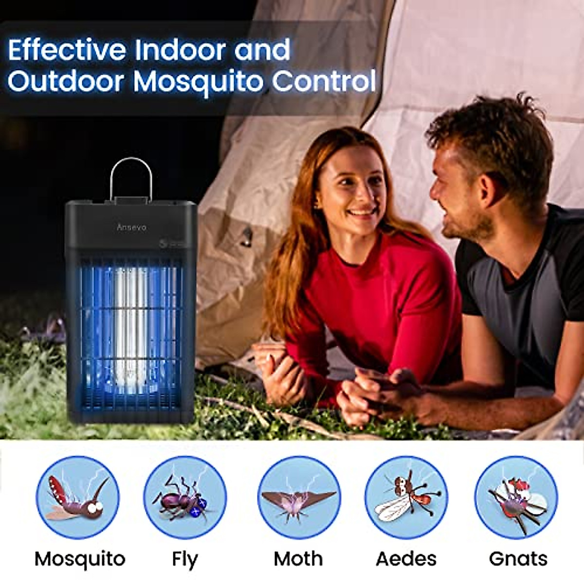 ANSEVO Electric Bug Zapper - 4200v Electric Mosquito Zapper for Home Backyard Patio Garden Indoor Outdoor