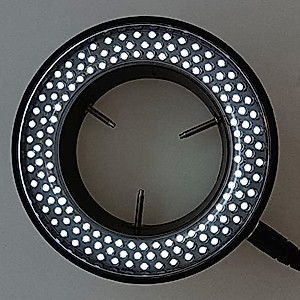 QAREQU 144 LED Ring Light External Adjustable Dimmer Adapter for Camera Microscope Brightness